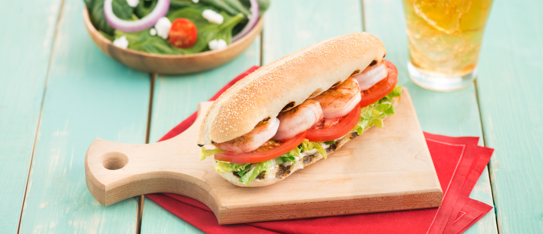 Grilled Shrimp Po' Boy with Italian Vinaigrette | Feed Good Rewards